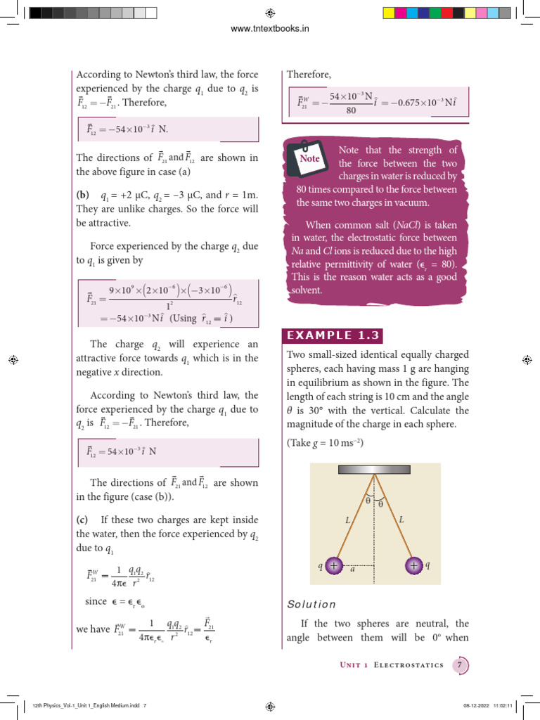Electrostatics: Charge Interaction in Water | PDF | Force | Electrostatics