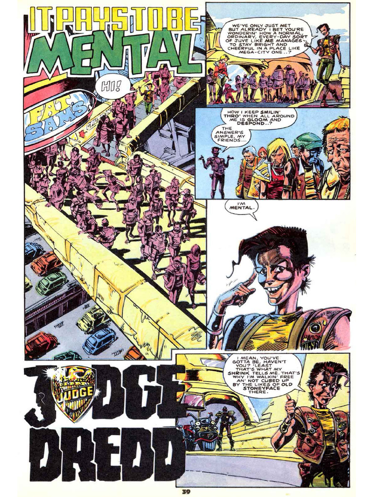 2000ad 0468 - Judge Dredd - It Pays To Be Mental | PDF