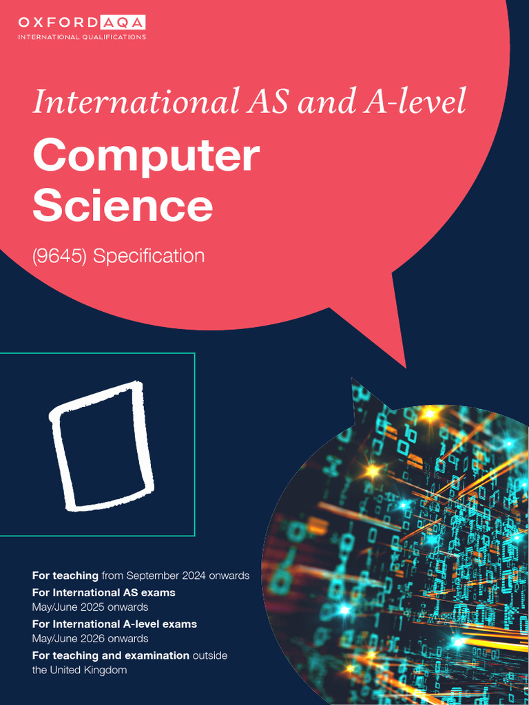 G02558b OxfordAQA As and A Level Computer Science Spec v1.0 WEB 1 | PDF ...
