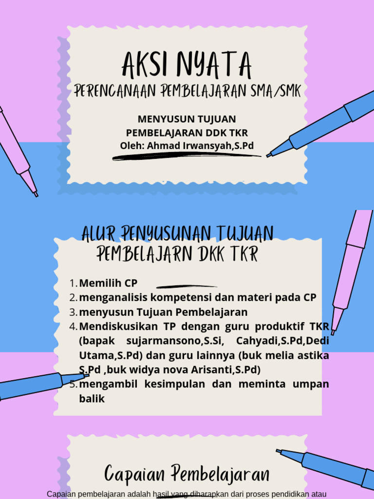 Menyusun Tujuan Pembelajaran Dasar Dasar Kejuruan (DDK) TKR FASE E | PDF