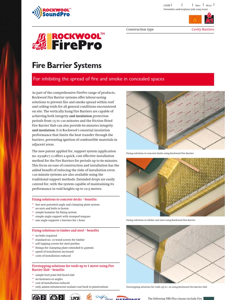 Rockwool Fire Barrier System Overview | PDF | Screw | Truss