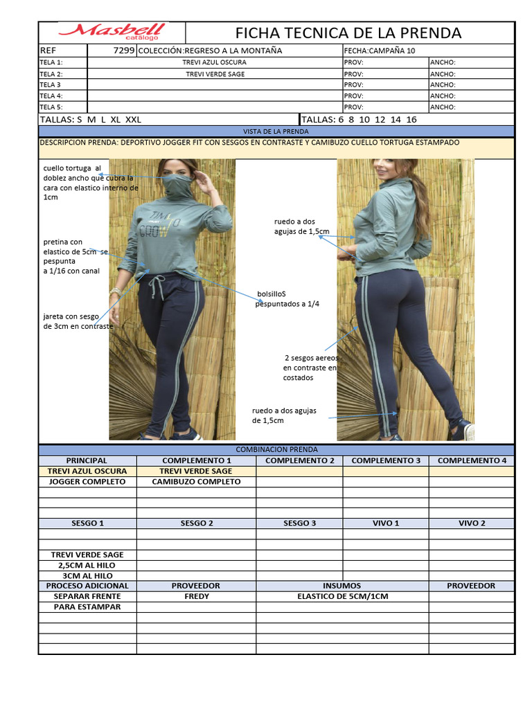 Ficha Tecnica de La Prenda: Colección:Regreso A La Montaña | PDF