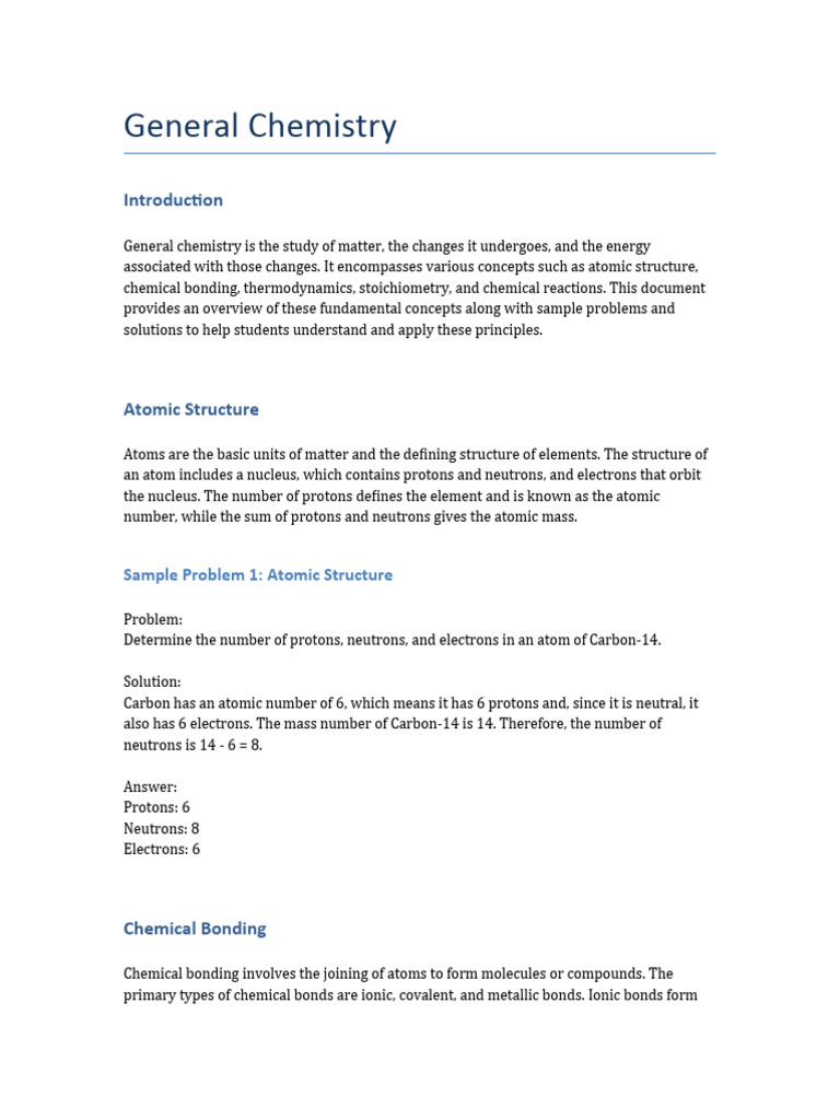 General Chemistry Document | PDF | Chemical Bond | Chemistry