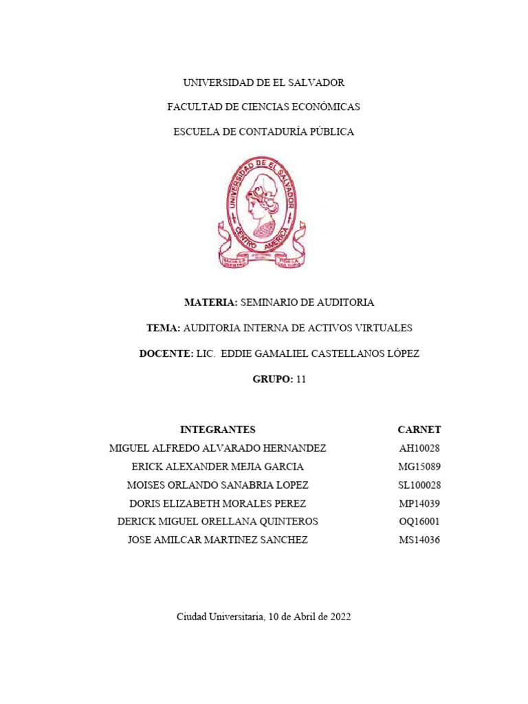 Auditoria de Activos Virtuales | PDF | Contador | Archivo de computadora