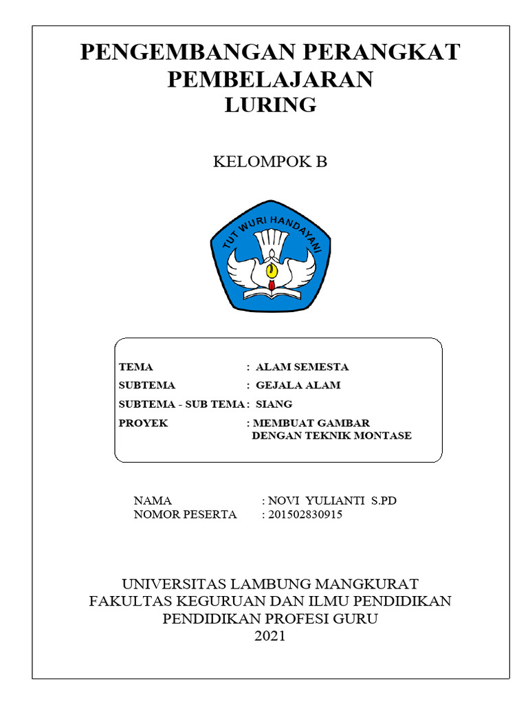 RPPH Ke 1 Novi Yulianti (Gejala Alam - SIANG) | PDF