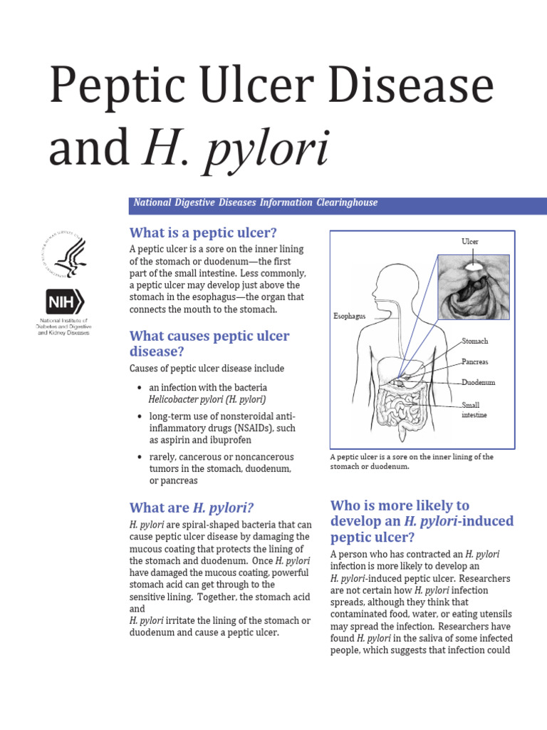Peptic Ulcer Disease and H. pylori Guide | PDF | Endoscopy | Diseases ...