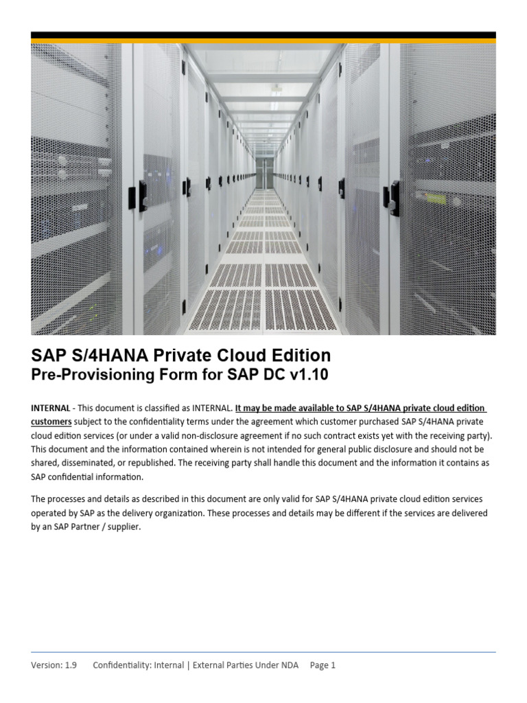 SAP PCE PreProvisioningForm For SAP DC - v1.10 | PDF | Domain Name ...
