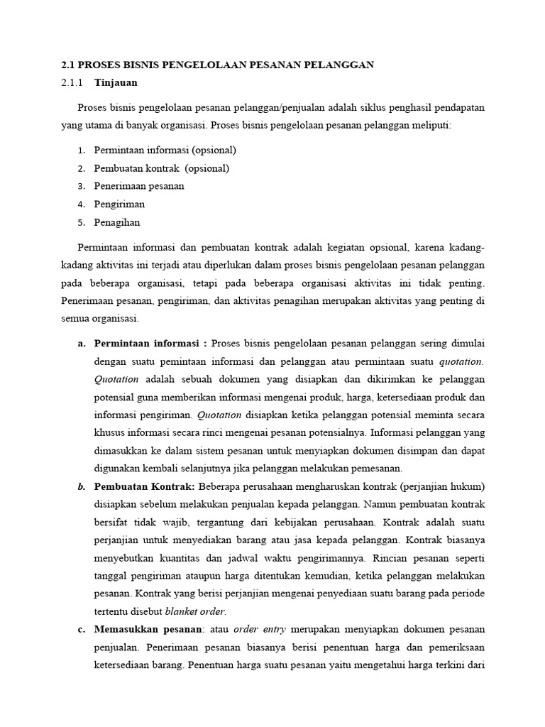 Proses Bisnis Penjualan | PDF | Pengelolaan Keuangan & Uang | Komputer
