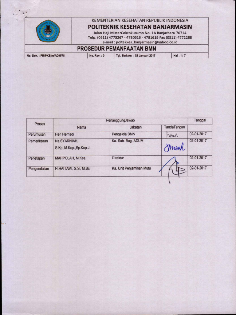 Prosedur Pemanfaatan BMN | PDF