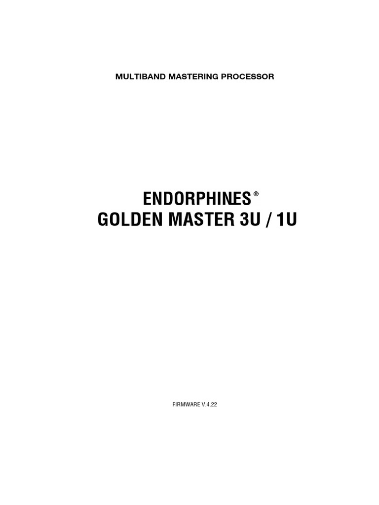 Golden Master 3U 1U Manual | PDF | Equalization (Audio) | Electrical Engineering