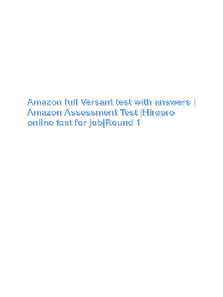 Amazon Versant 1 and 2 | PDF