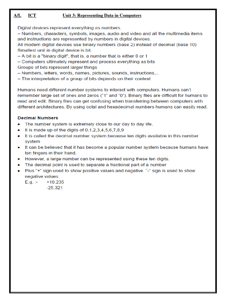 ICT Unit - 03 Short Notes in English | PDF