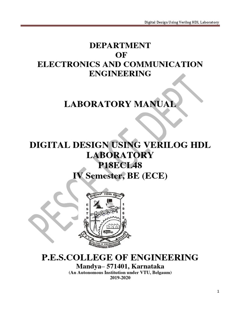 Digital Design Using Verilog Hdl P18ecl48 Pdf Logic Gate Hardware