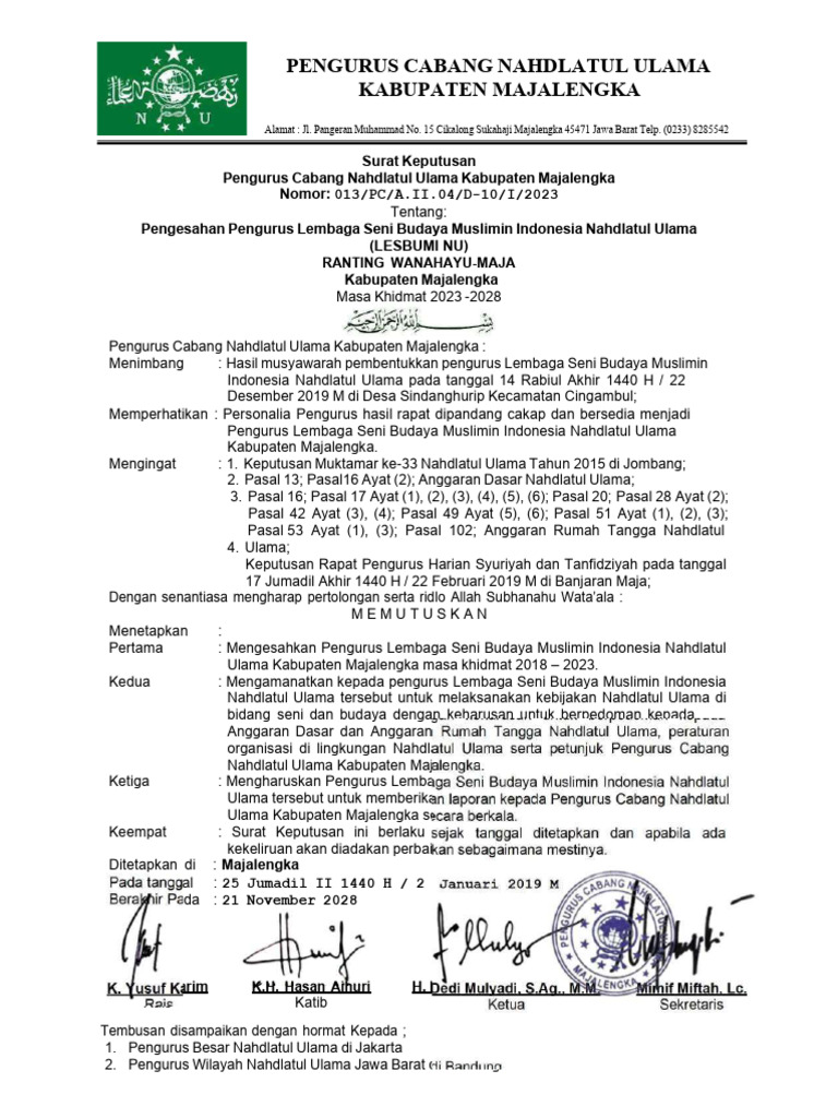 SK Lesbumi 2023-2028 | PDF