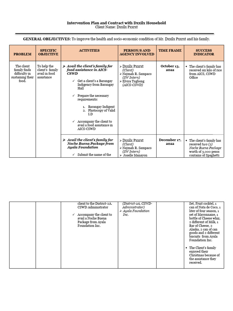 Danilo's Intervention Plan | PDF | Sanitation