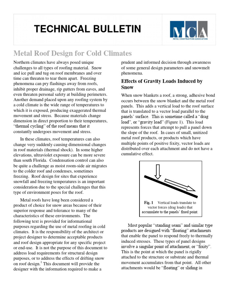 Metal Roofing in Cold Climates | PDF | Snow | Roof