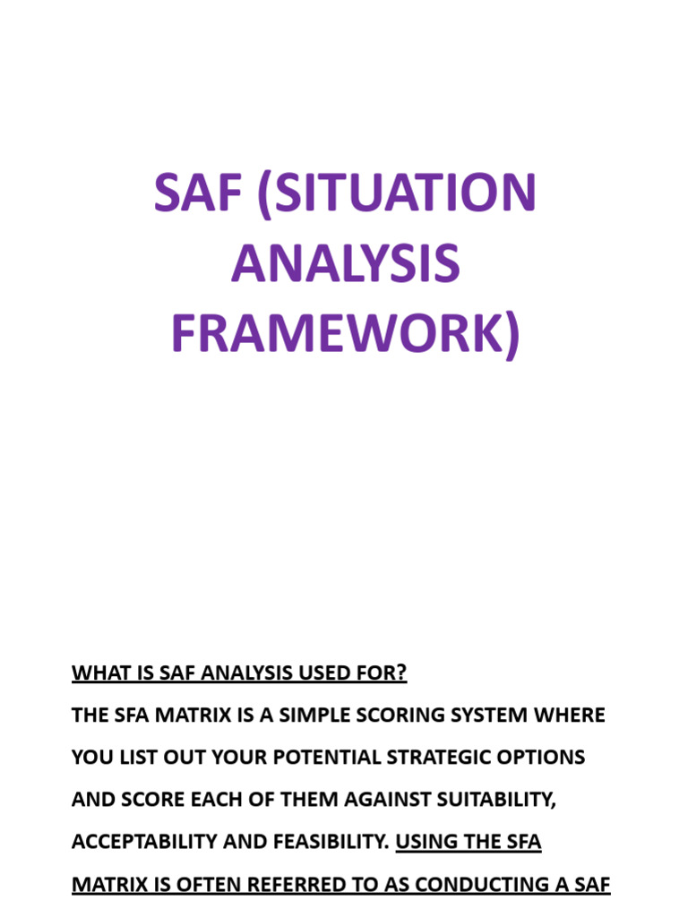 Saf Situation Analysis Framework | PDF
