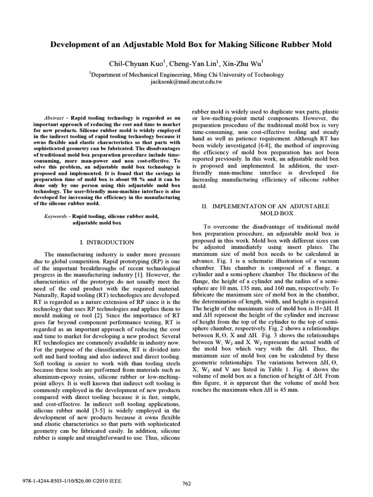 Adjustable Mold Box for Silicone Molds | PDF | Silicone | Materials