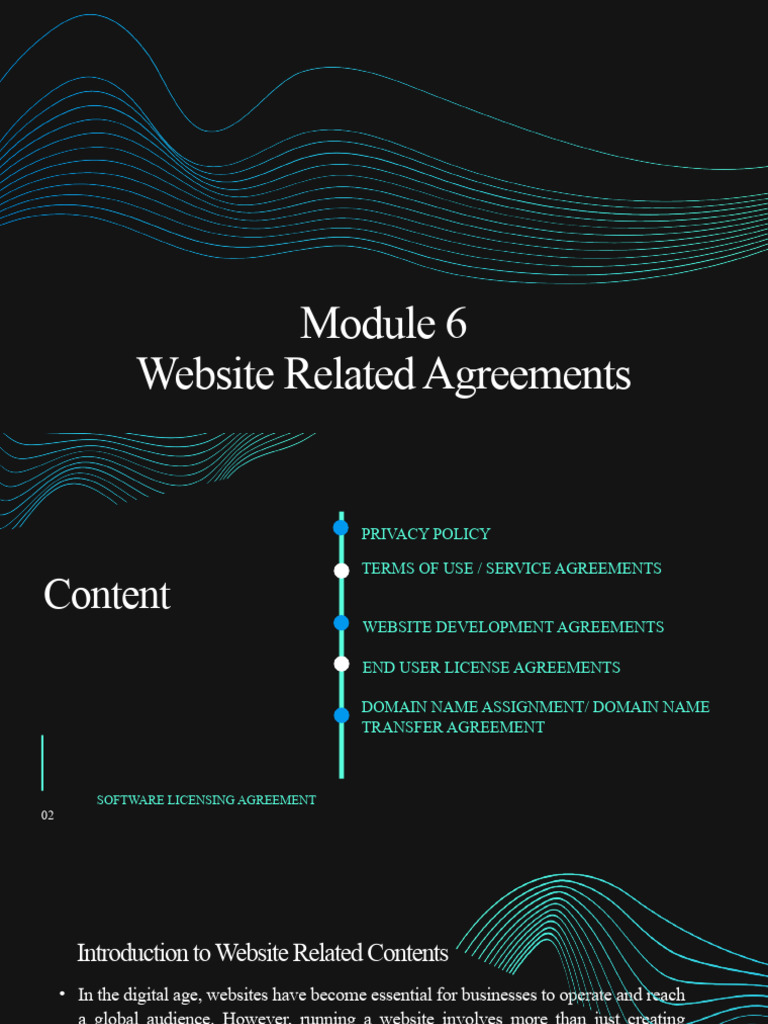 Module 6 - Website Related Agreements | PDF | License | Privacy Policy