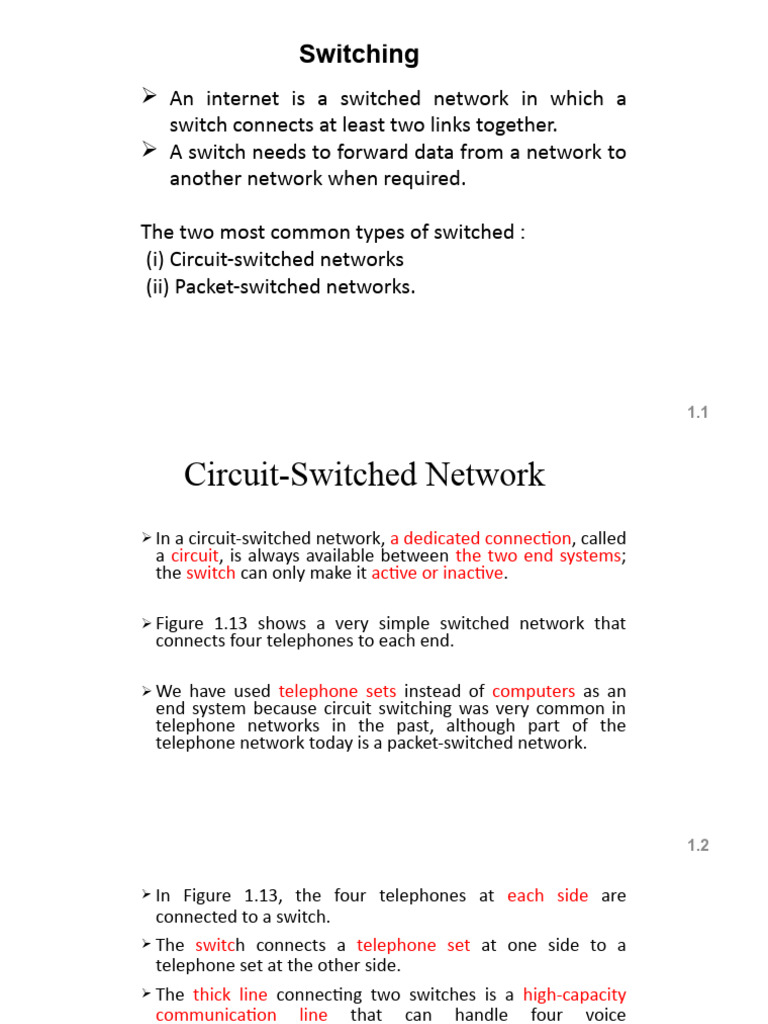 Switching | PDF | Computer Network | Packet Switching