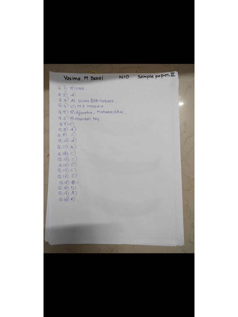 Nid Ug Sample Paper - 2 | PDF