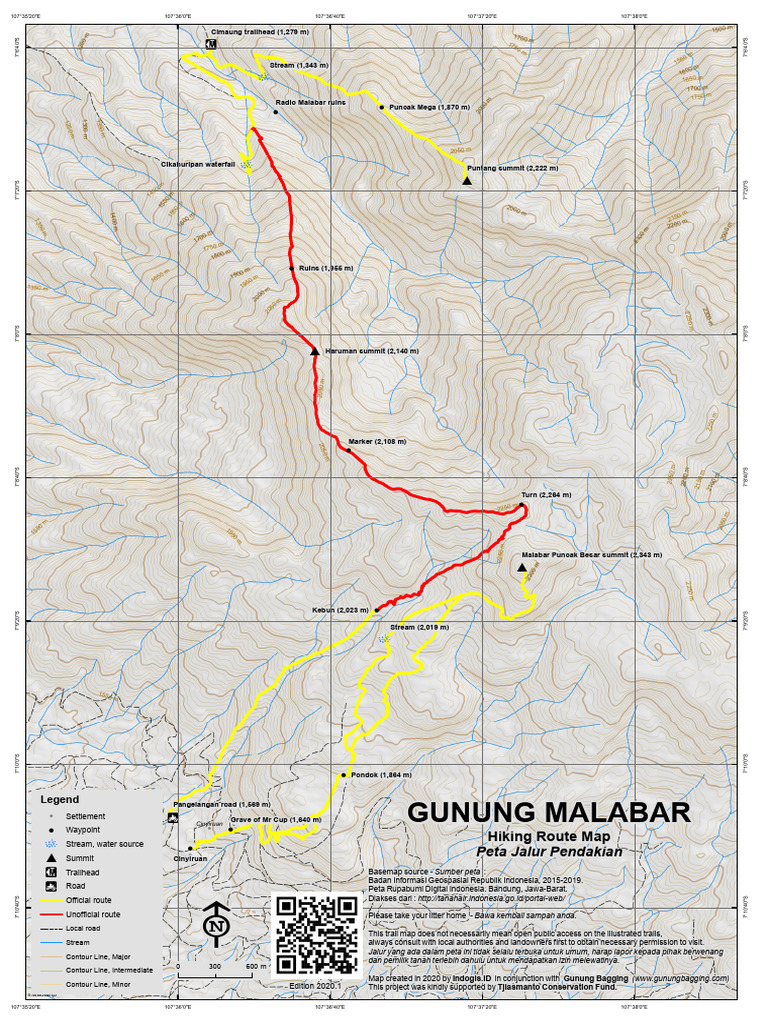 Peta Jalur Pendakian Gunung Malabar | PDF | Cartography | Earth Sciences