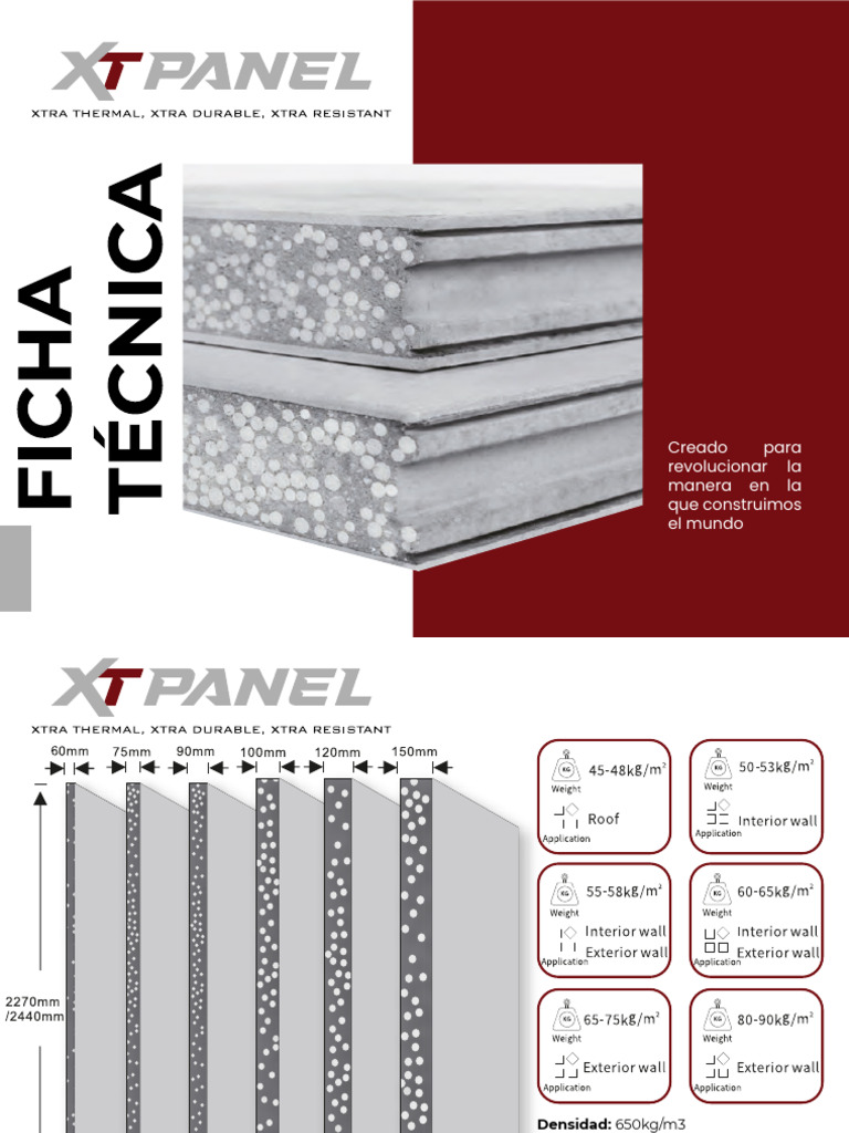 Paneles XT: Innovación en Construcción | PDF | Aislamiento térmico | Albañilería