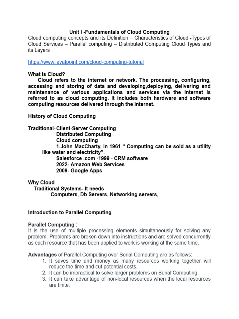 Notes - Cloud Computing | PDF | World Wide Web | Internet & Web