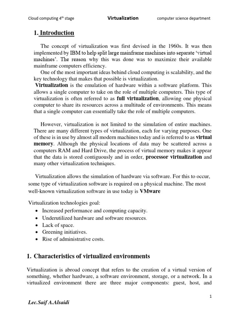 Virtulazation 1st Part | PDF | Virtualization | Virtual Machine