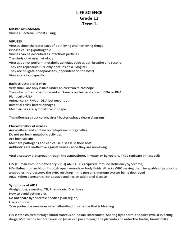 Life Science Grade 11 June Revison-KEISHA | PDF | Flowers | Cellular ...