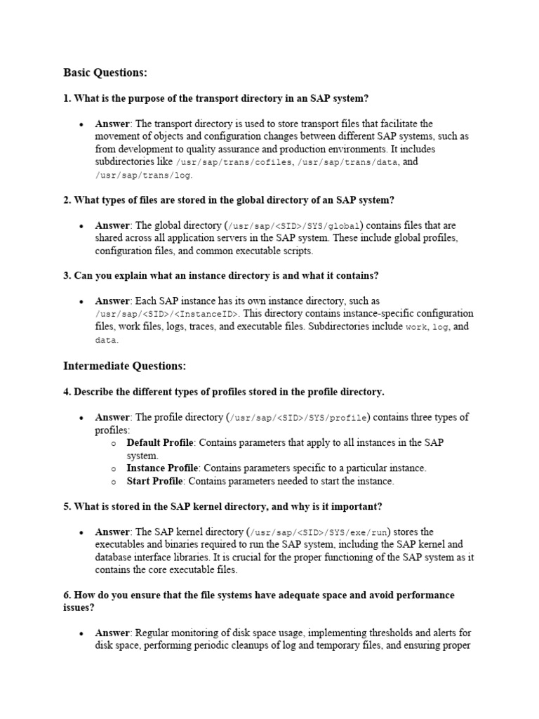 Transport - Interview Questions | PDF | Backup | File System