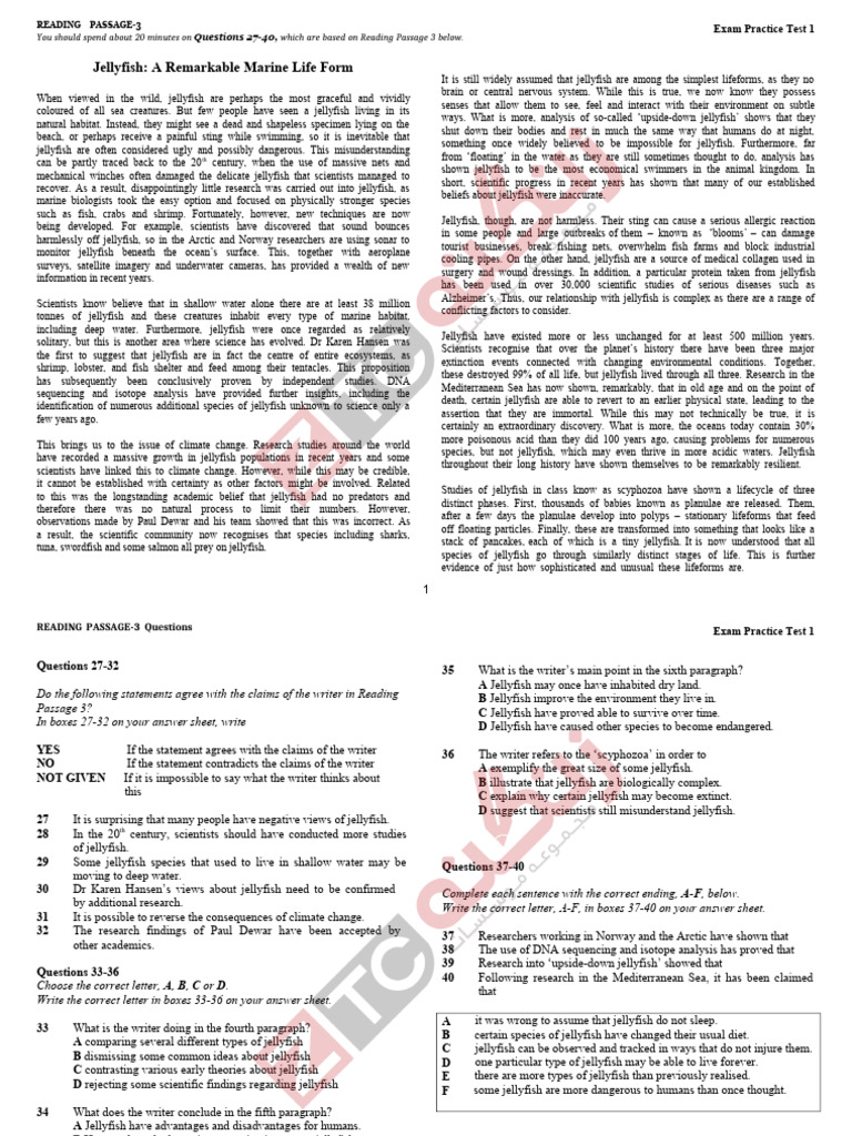 A Remarkable Marine Life Form-YNNG-MCQ-MS | PDF | Sea | Earth Sciences