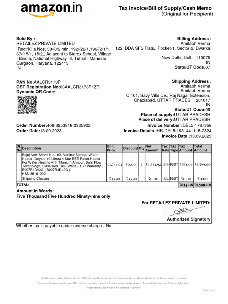 Invoice 1 | PDF | Invoice | Taxes
