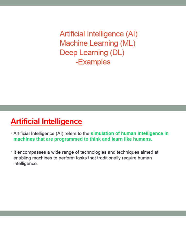 Unit 1 Ai,Ml,Ann,Dl and Examples | PDF | Artificial Neural Network ...
