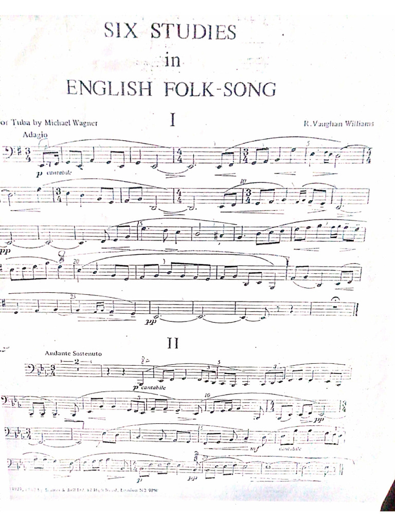 English Folk Songs Vaughan Williams | PDF