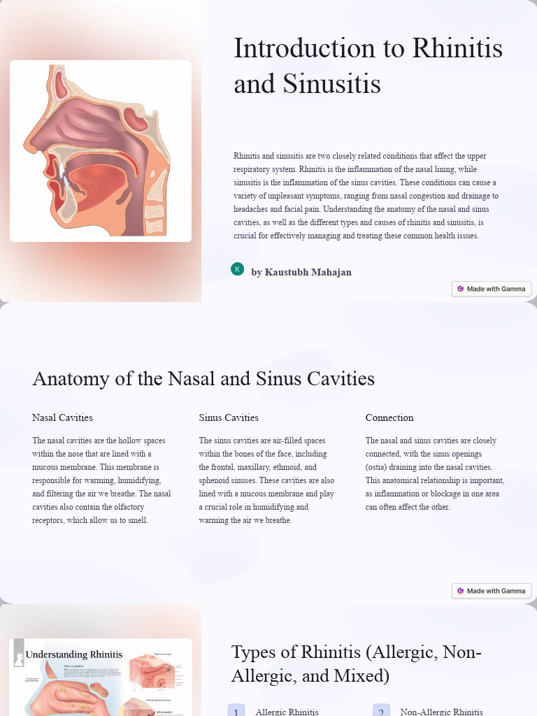 Rhinitis and Sinusitis Guide | PDF | Human Nose | Allergy