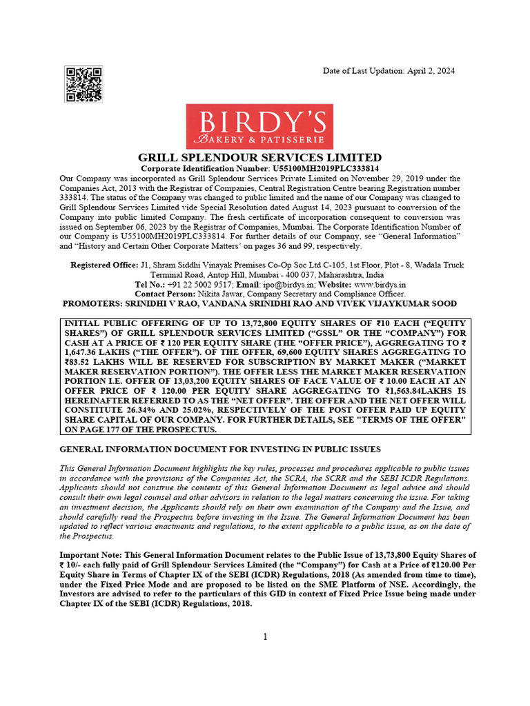 GID Grill | PDF | Initial Public Offering | Securities (Finance)