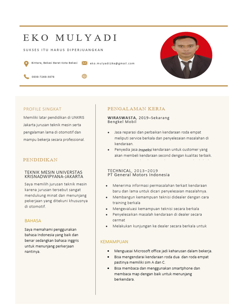 CV Eko M 2024 | PDF | Karier & Perkembangan | Teknologi & Rekayasa