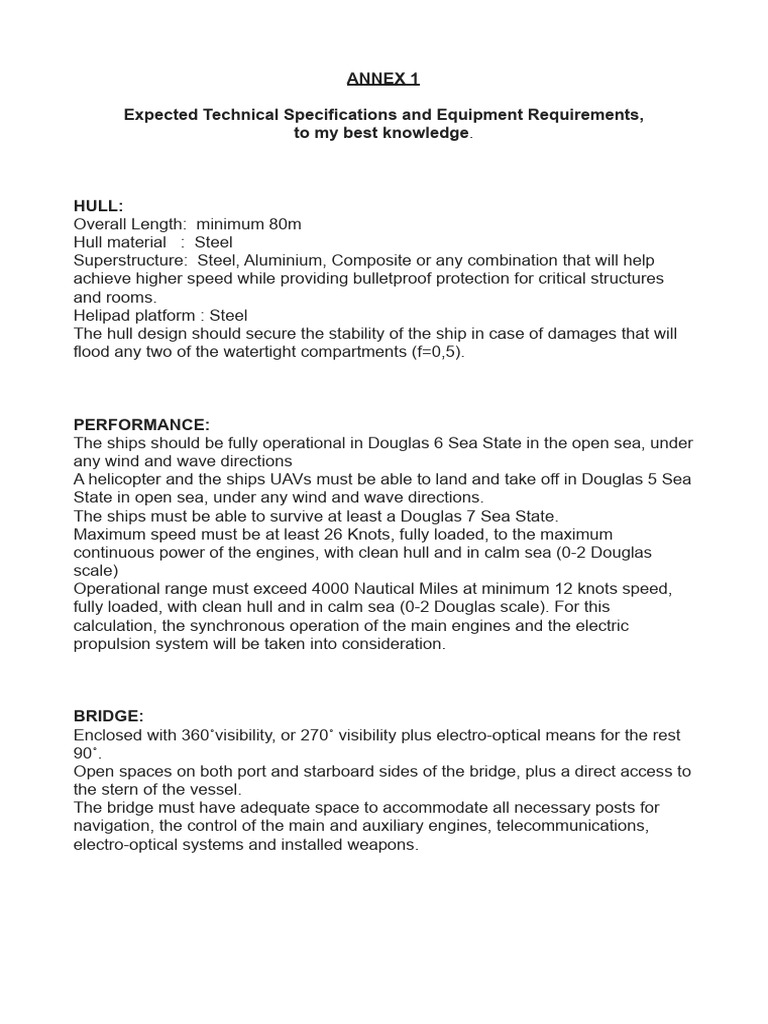Draft HCG OPV Technical Specification Outline | PDF | Marine Propulsion ...