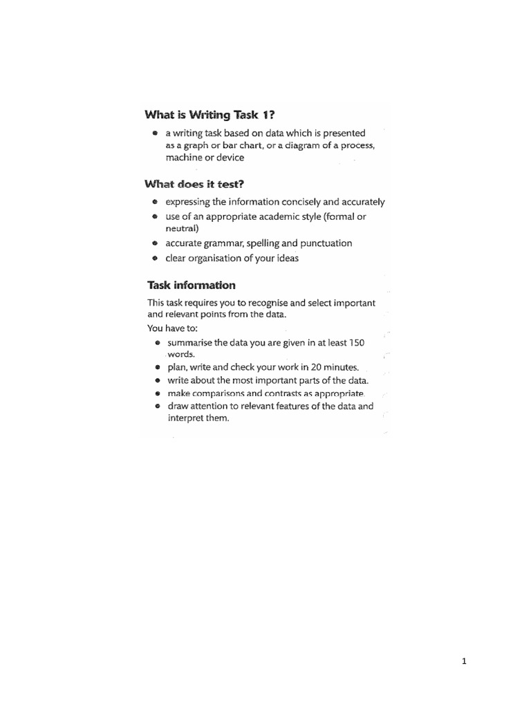 IELTS Writing Test - Task 1 - Guidance | PDF | Agriculture | Economies