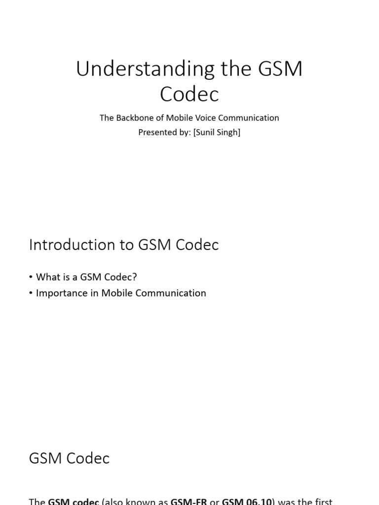 Understanding The GSM Codec | PDF | Gsm | Voice Over Ip