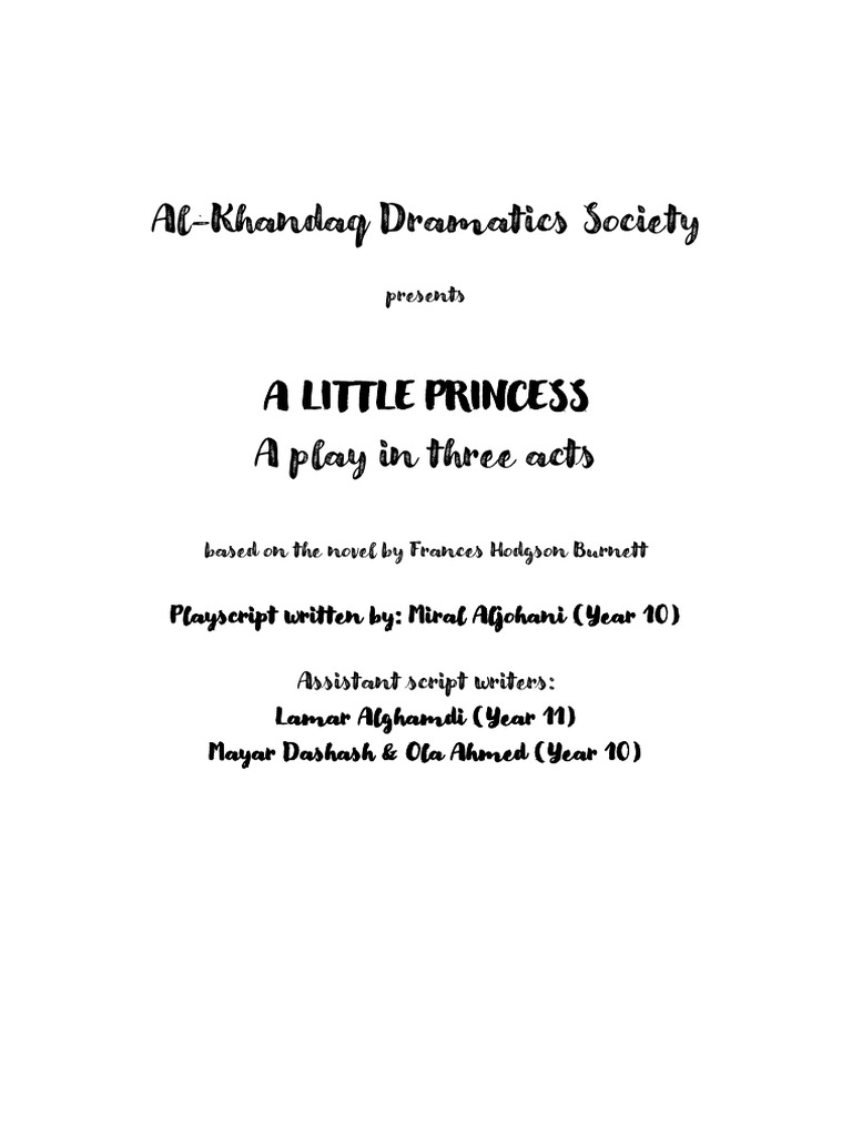 A Little Princess - Act 1 (Four Scenes) | PDF | A Little Princess