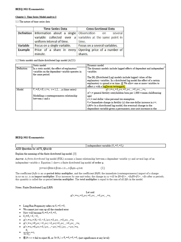 Chapter 1 | PDF | Dependent And Independent Variables | Autocorrelation