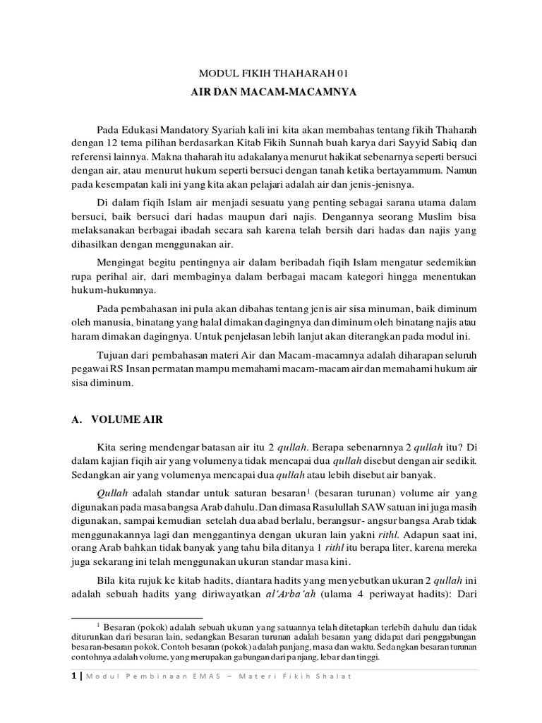 Modul 01 Macam-Macam Air | PDF | Kajian Bahasa Asing | Agama ...