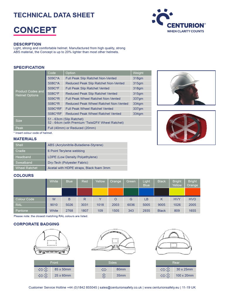 Centurion Helmets Technical Data Sheet | PDF | Alternating Current ...