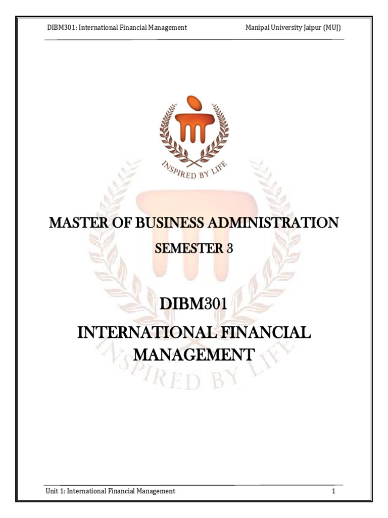 DIBM301 Unit-01 Globalisation IFM | PDF | Financial Markets | Foreign Exchange Market