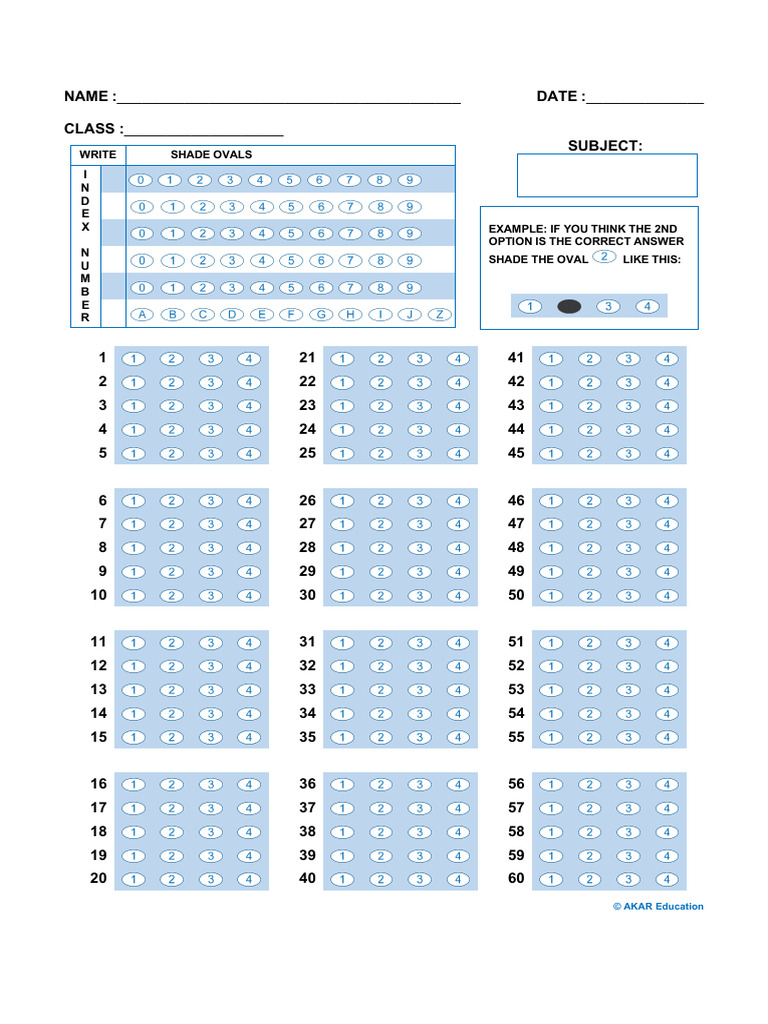 Optical Answer Sheet | PDF