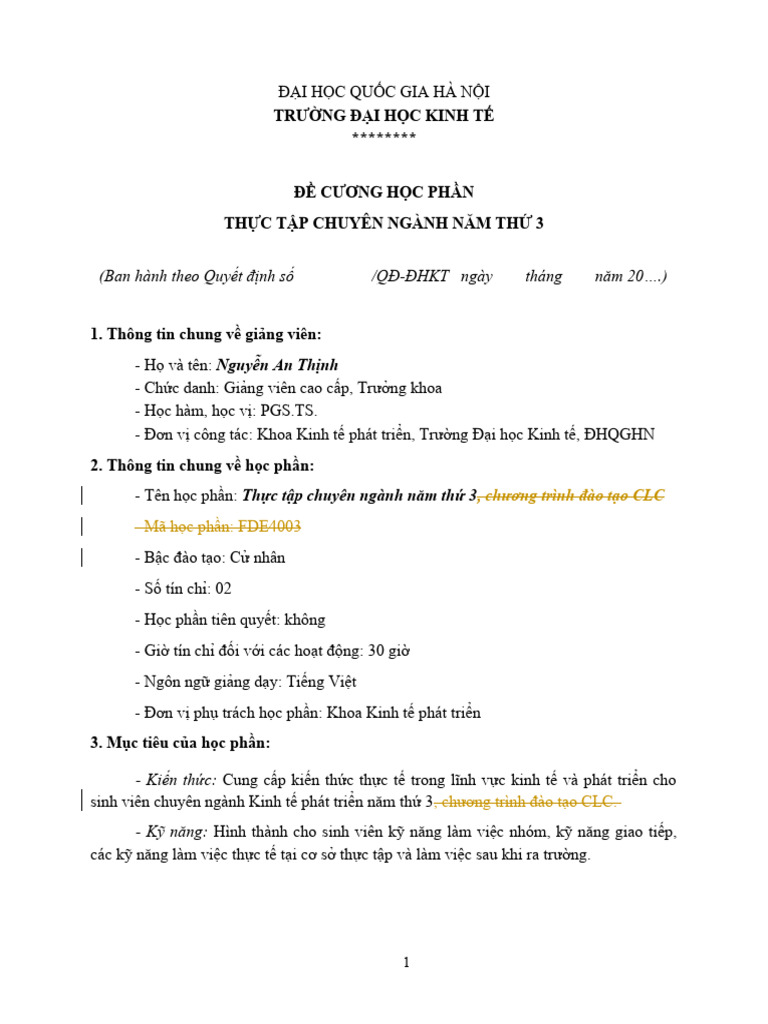 De Cuong Thuc Tap KTPT Nam 3 | PDF