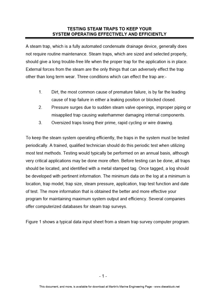 2000 Testing of Steam Traps | PDF | Leak | Temperature