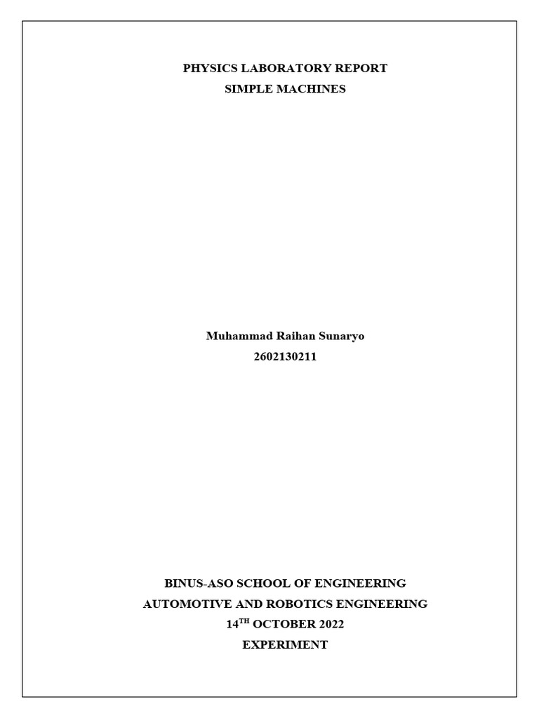 Muhammad Raihan Sunaryo - Simple Machines | PDF | Lever | Force